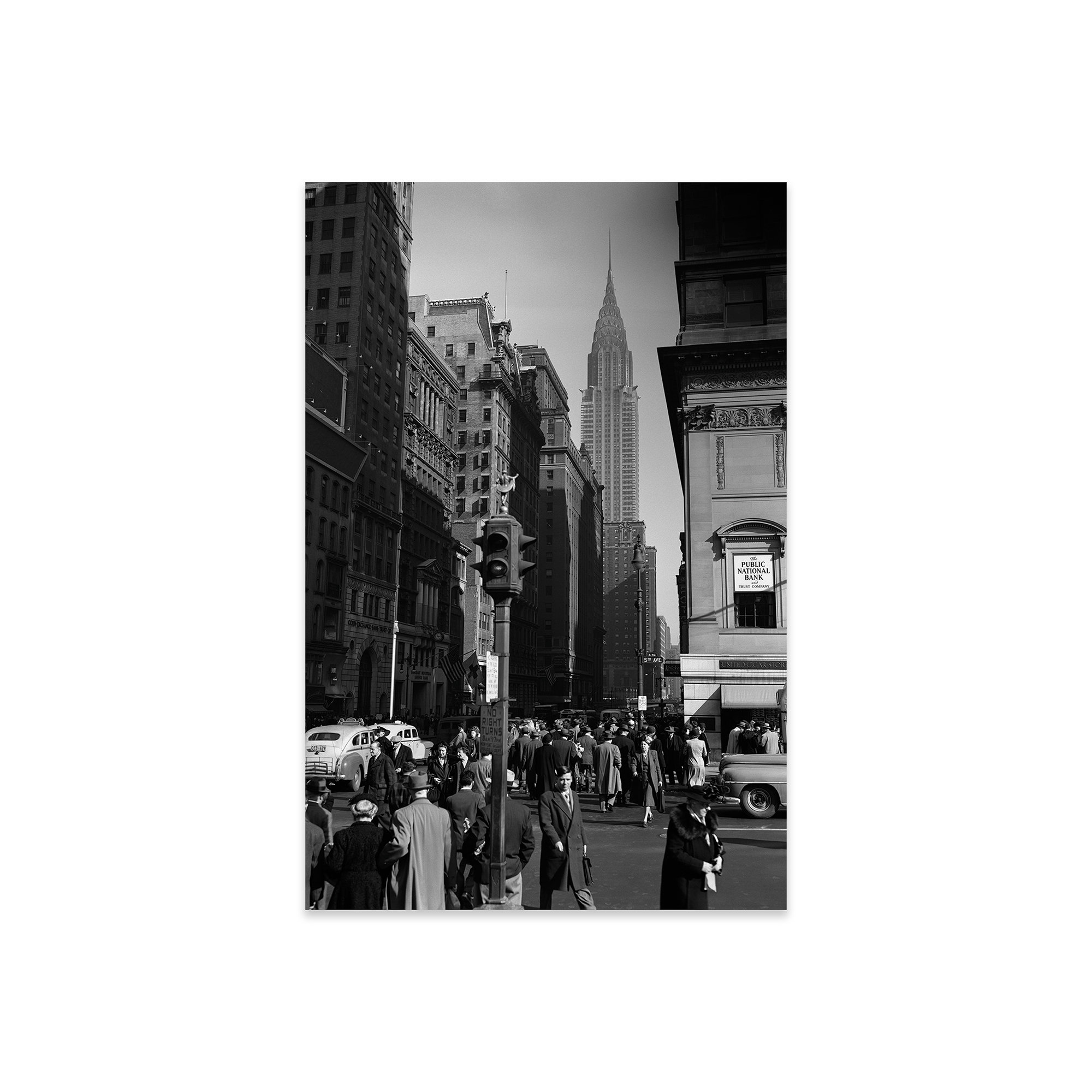 Ebern Designs 1940s Anonymous Pedestrian Crowd Taxis Crossing Intersection 42nd Street & 5th ...